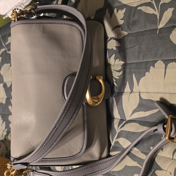 Coach | Bags | Coach Gray Leather Shoulder Bag | Poshmark